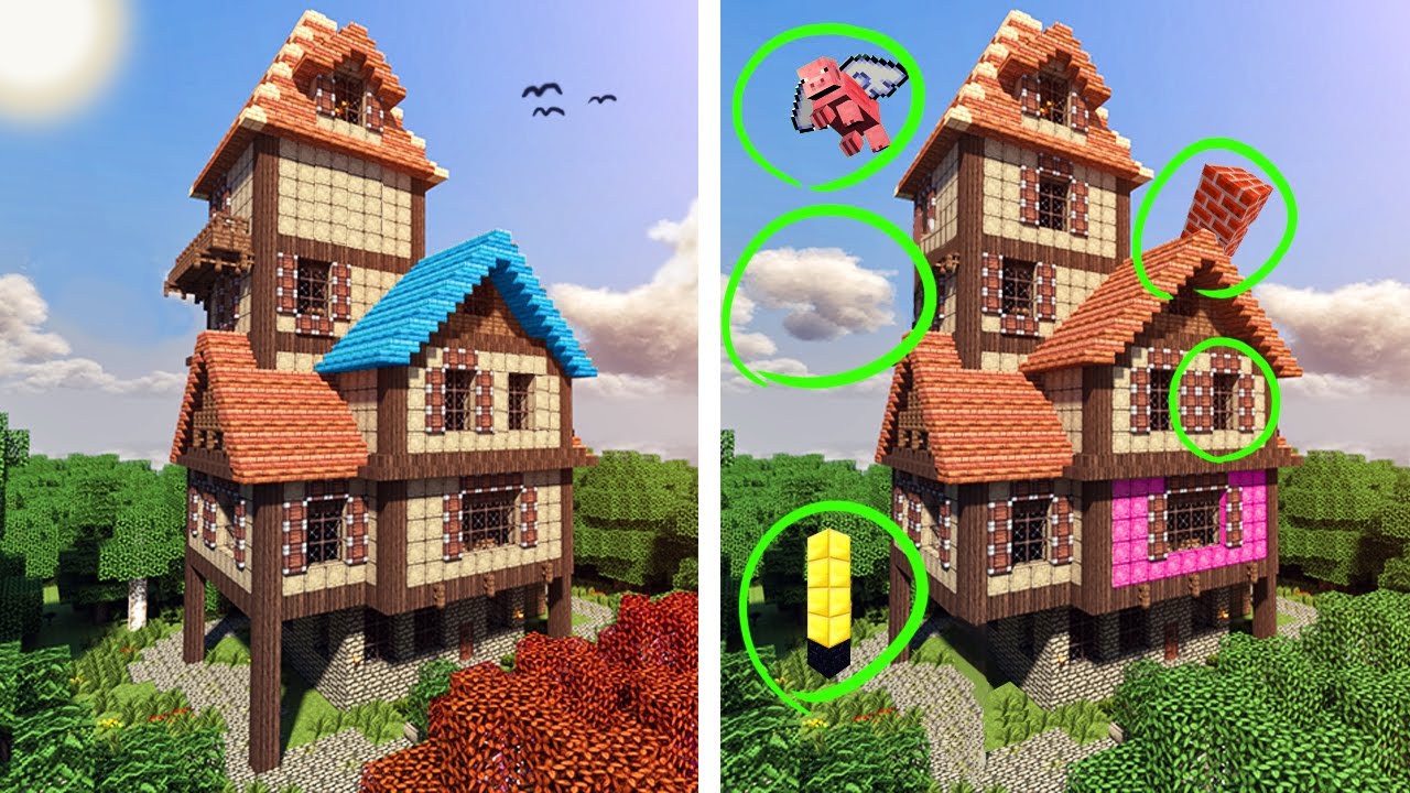 90% of Minecraft Players Can't Find Whats Wrong! (Spot The Difference ...