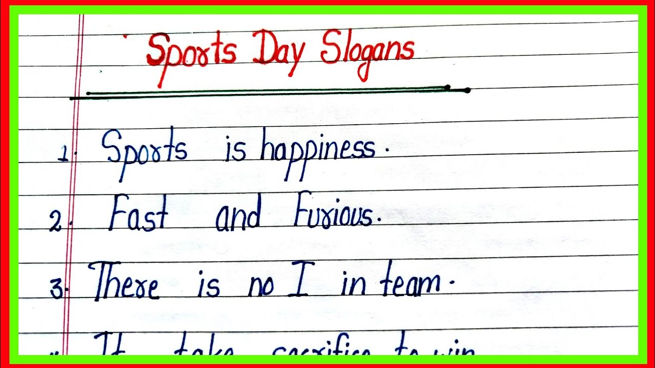 10 Best Slogan On National Sports Day In Englishrastriya Khel Diwas Par Nare Youtube