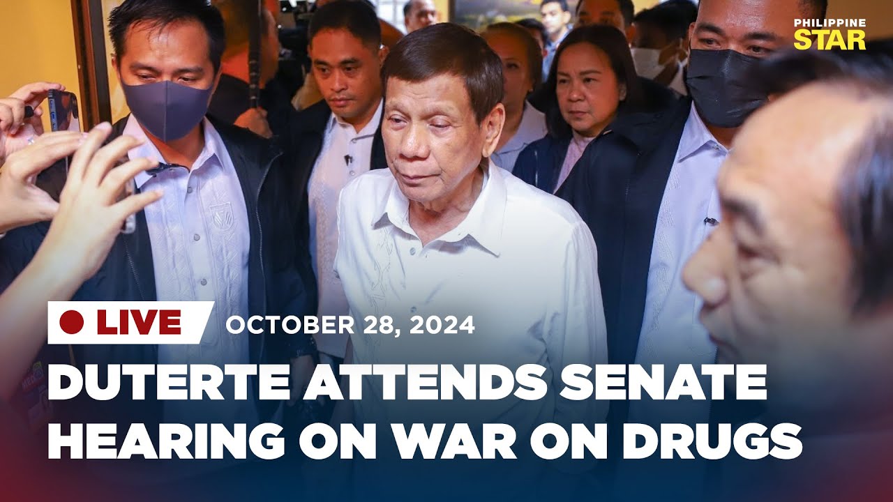 LIVESTREAM: Former president Rodrigo Duterte attends the Senate hearing ...