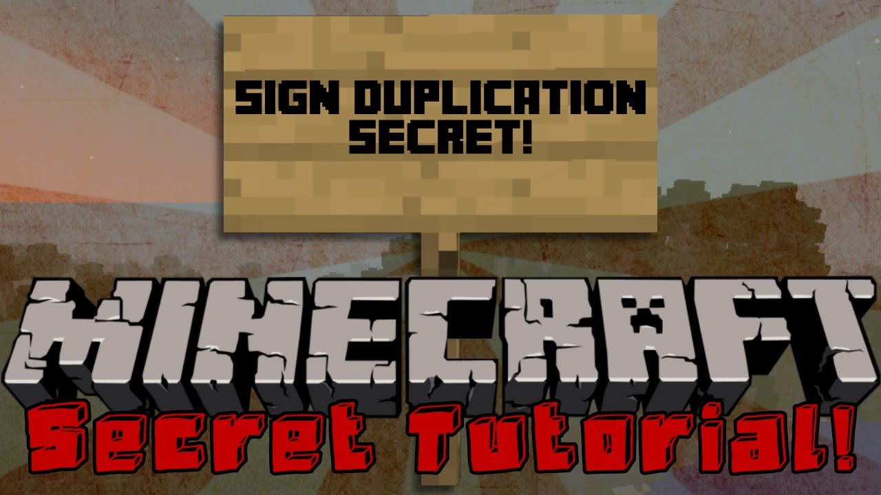 Minecraft Tutorials: Sign Duplication Secret! - YouTube