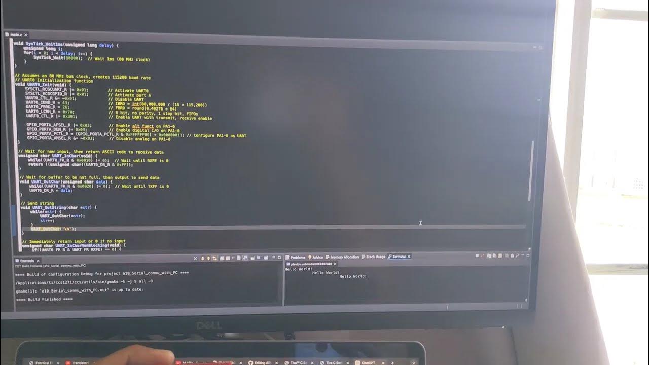 a10. Sending the Ascii characters via UART communication - YouTube