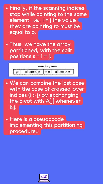 Quicksort Divide And Conquer Analysis And Design Of Algorithm Computerscience Bca Youtube