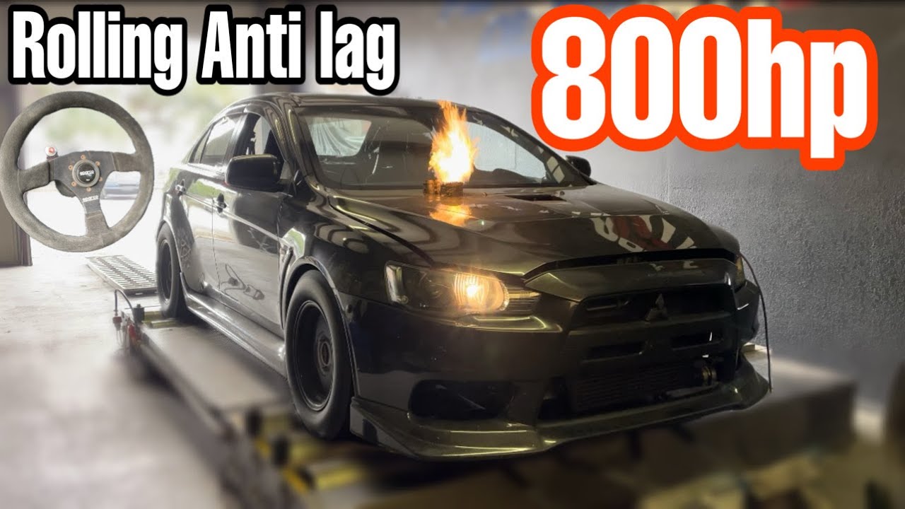 Fully built 800hp EvoX on standalone ecu with PTE6870 turbo on rolling ...