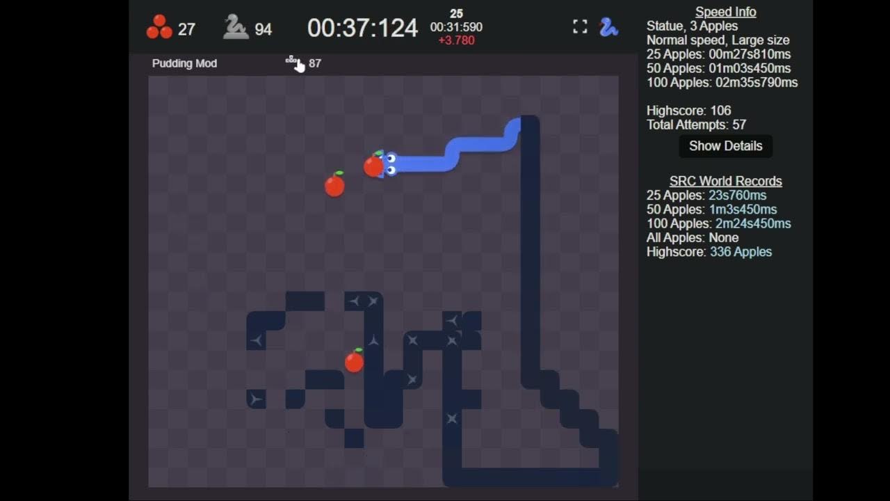 Google Snake World Record - Statue 3a Large 50a - 1m01s965ms (WR) - YouTube
