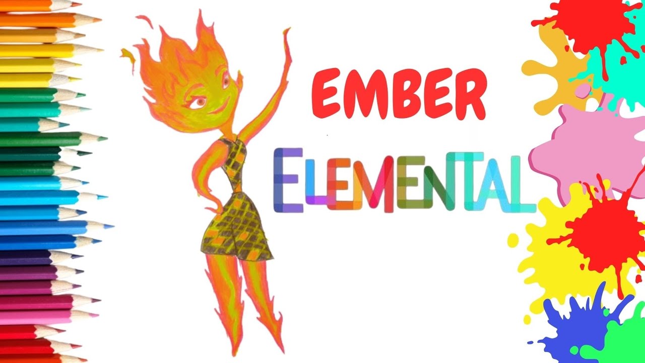 How to draw Ember from Elemental Disney movie - YouTube