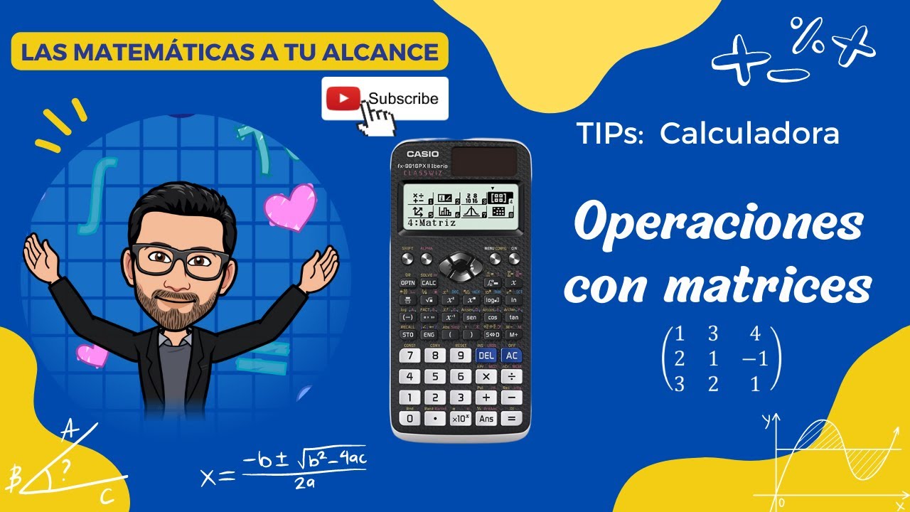 Operaciones básicas con matrices con calculadora científica - YouTube