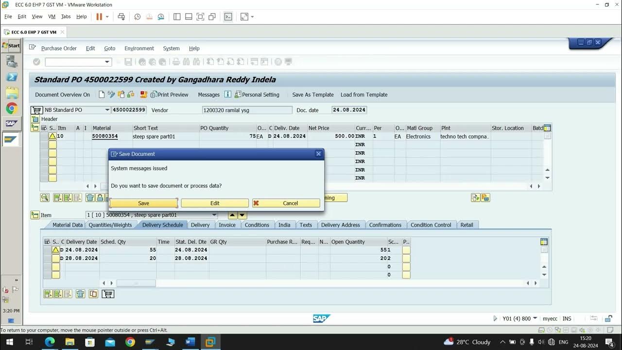 PO Change & Edit, T code - ME22N - YouTube