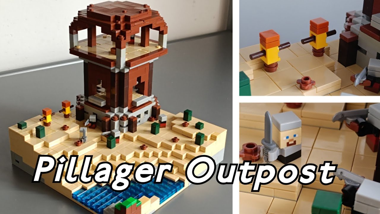 Lego Minecraft Pillager Outpost in microscale - YouTube