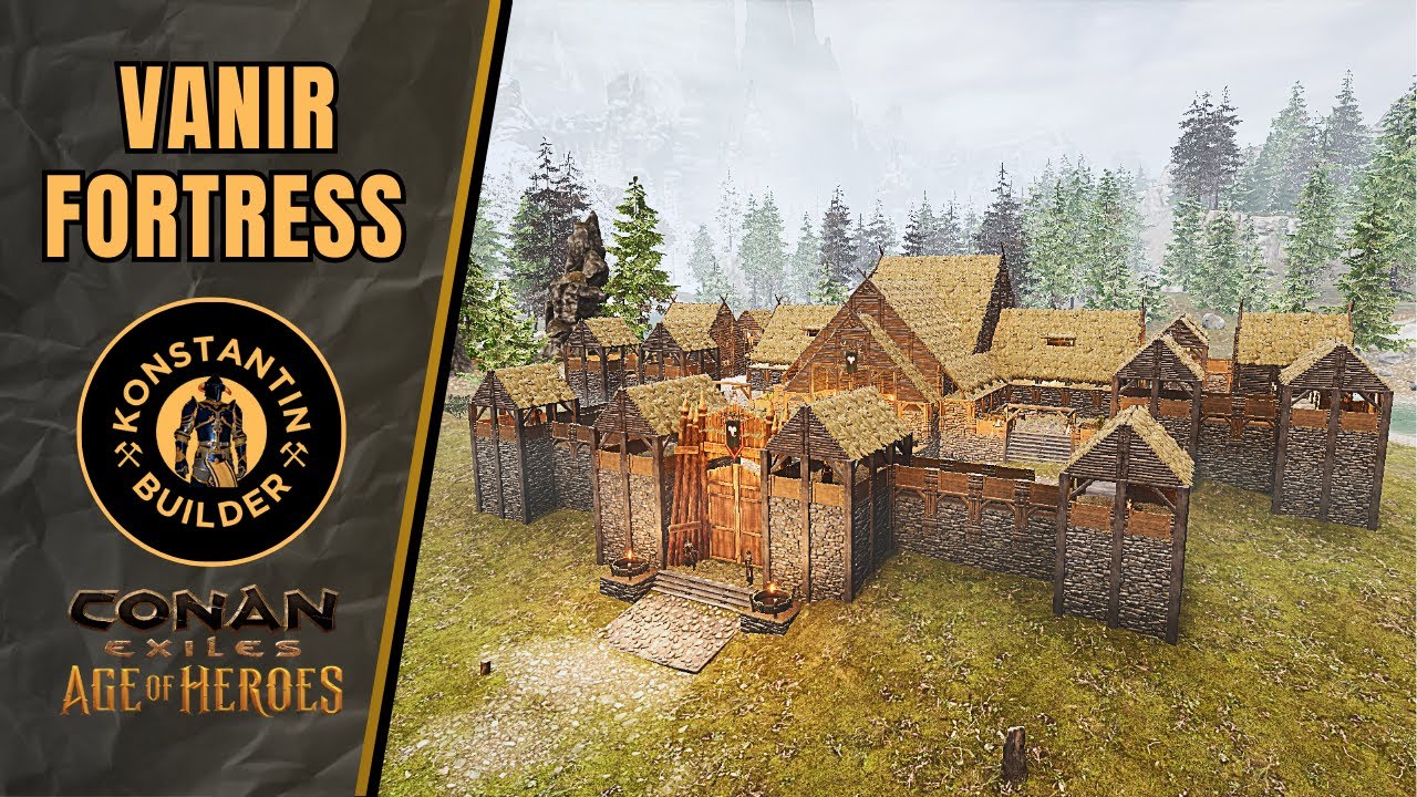 Building a Fortress with the New Vanir Cabin Set in Conan Exiles (Speed ...