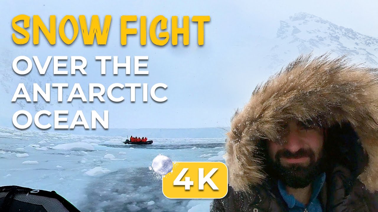 4K Tour: Snow fight in the Antarctic ocean 🥶⛄| With captions - YouTube