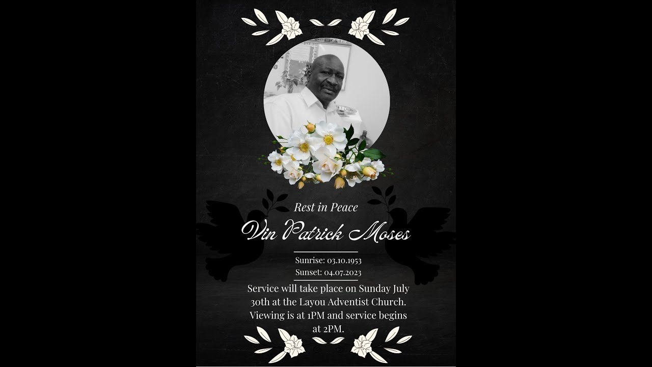Funeral Service of the late Vin Patrick Moses - YouTube