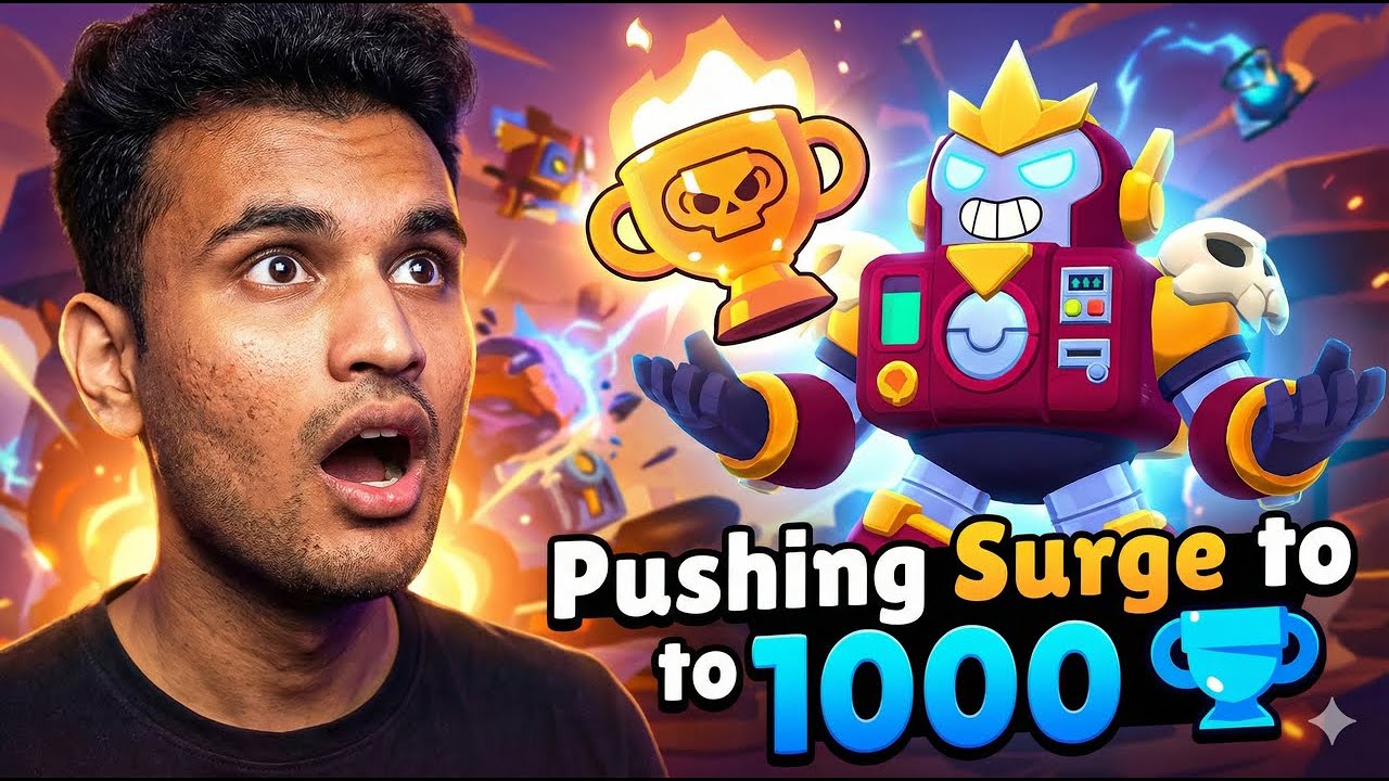 Pushing SURGE to 1000 TROPHIES using TRIO SHOWDOWN - Brawl Stars ...
