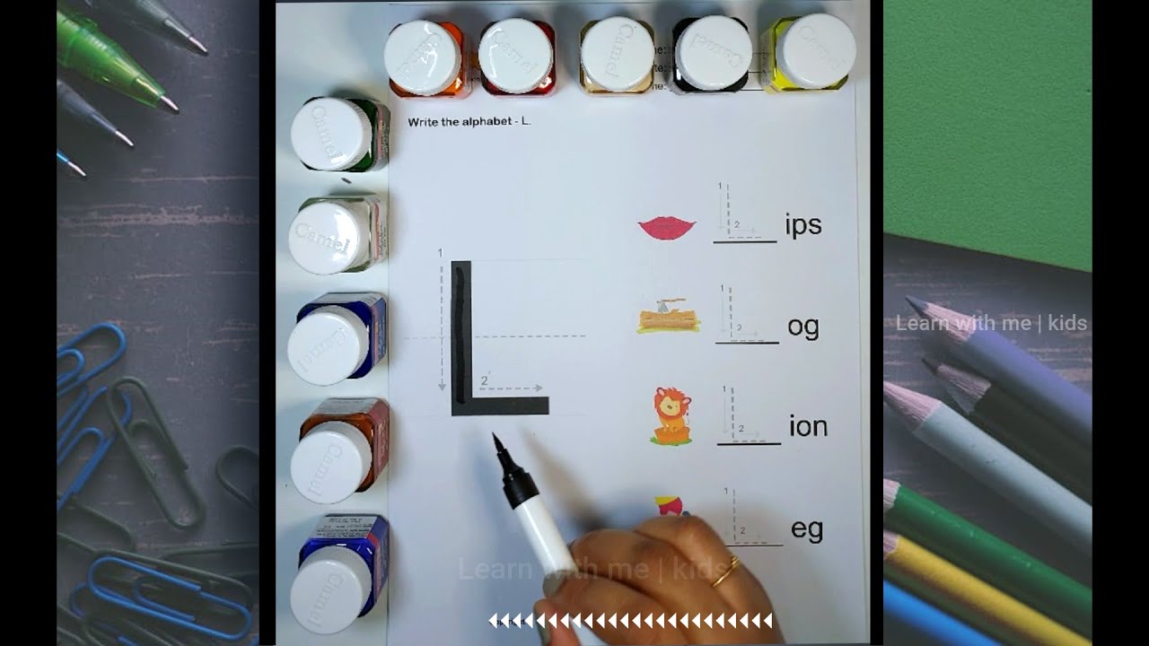 Learn to Write and read Alphabets | Letter L With Examples | Kids A for ...