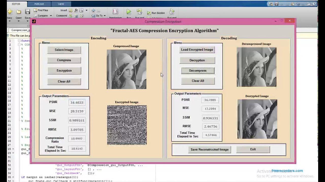 MATLAB code of image compression and Encryption using Fractal and AES respectively. - YouTube