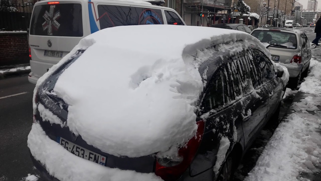 Neve em Paris na França - YouTube