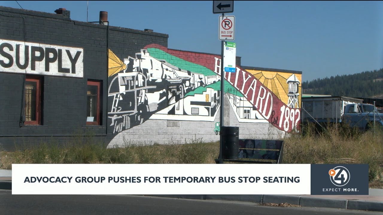 Advocacy group pushes for temporary bus stop seating - YouTube