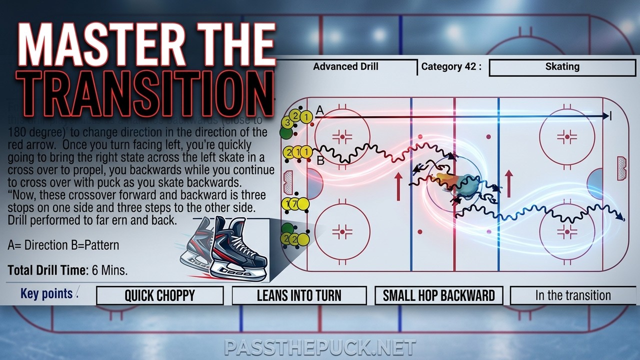 Advanced Skating Drill 04: Forward/Backward Crossovers with Puck - YouTube