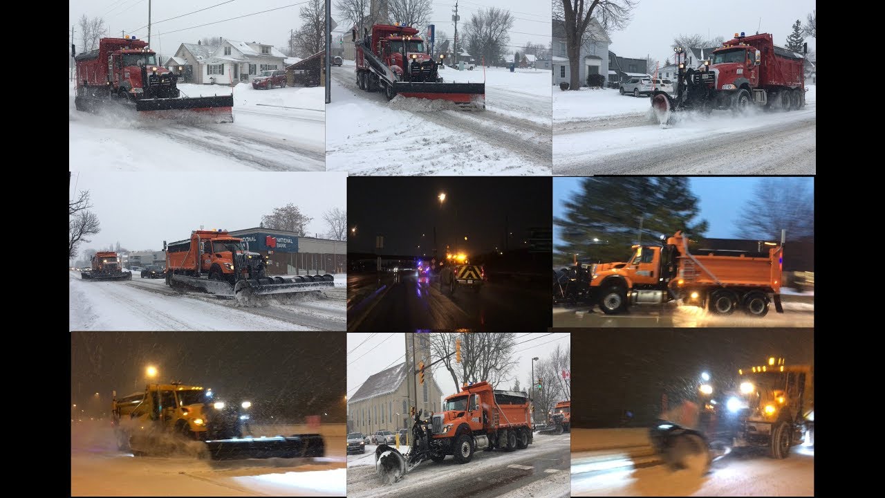 Snow Removal - Snow Plows At Work Jan 28 2019 - YouTube