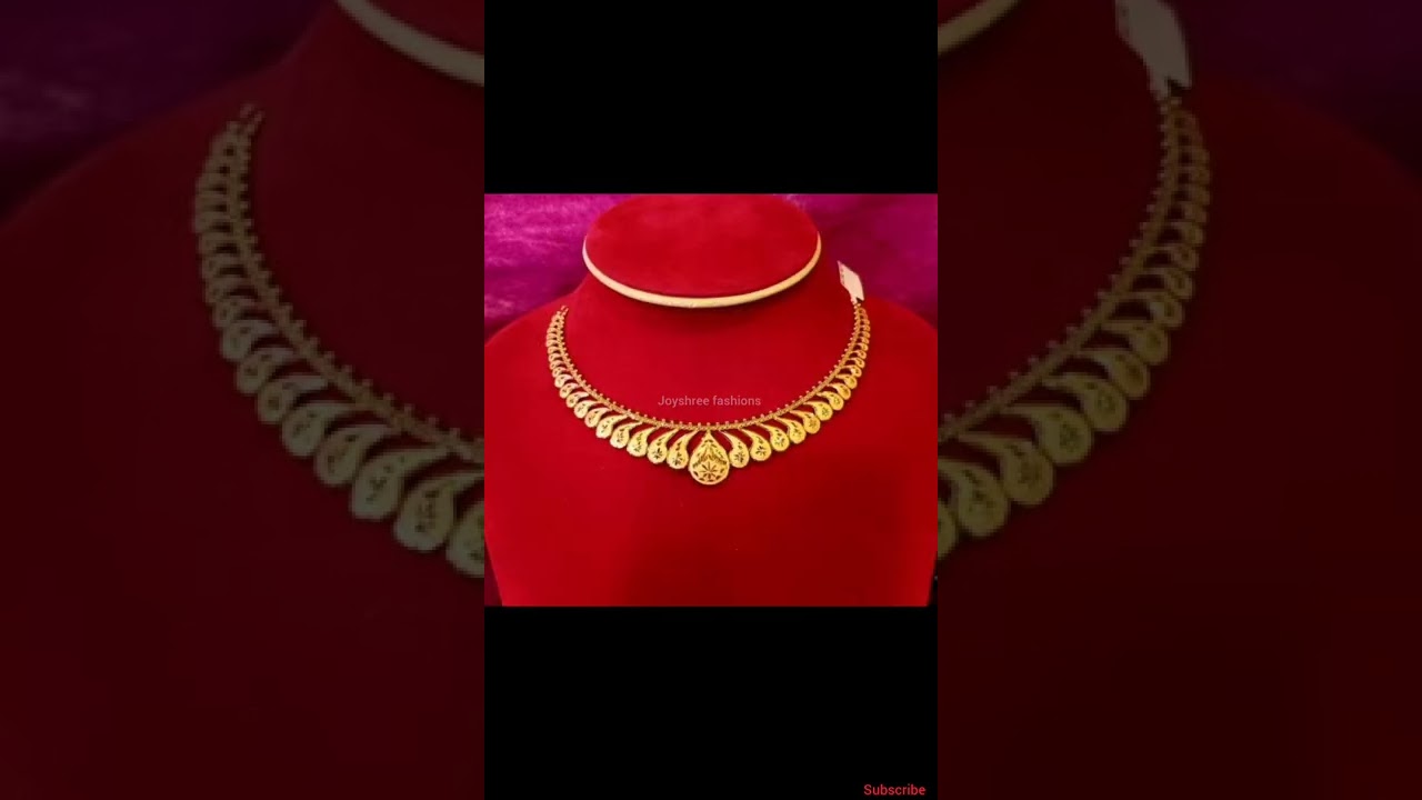 Gold bridal hasuli necklace designs starts from only 7 gm. - YouTube