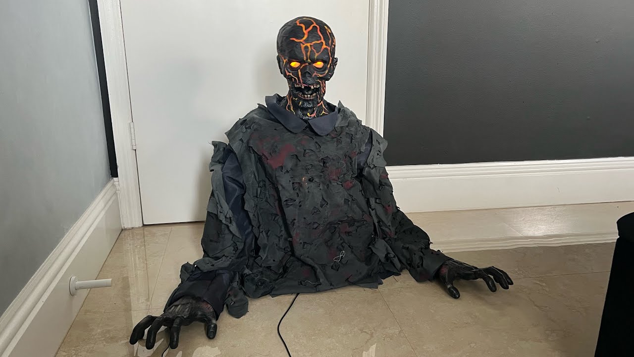 Spirit Halloween 2016 Smoldering Zombie Groundbreaker Animatronic Prop ...