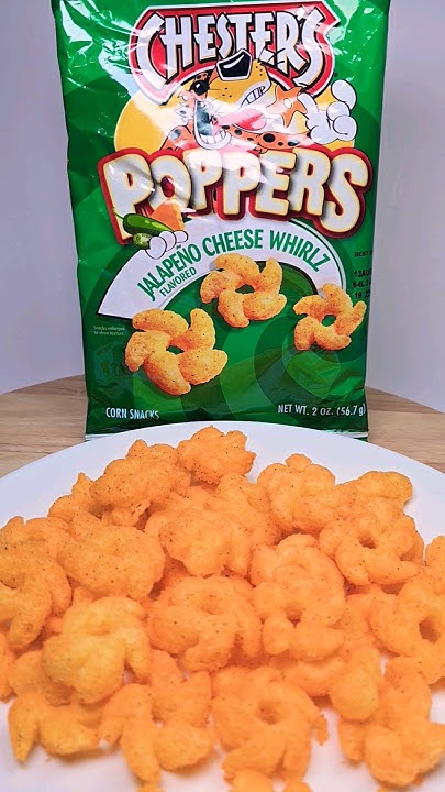 Chester's Poppers Corn Snacks - Jalapeño Cheese Whirls Flavored! 🌶🧀 - YouTube