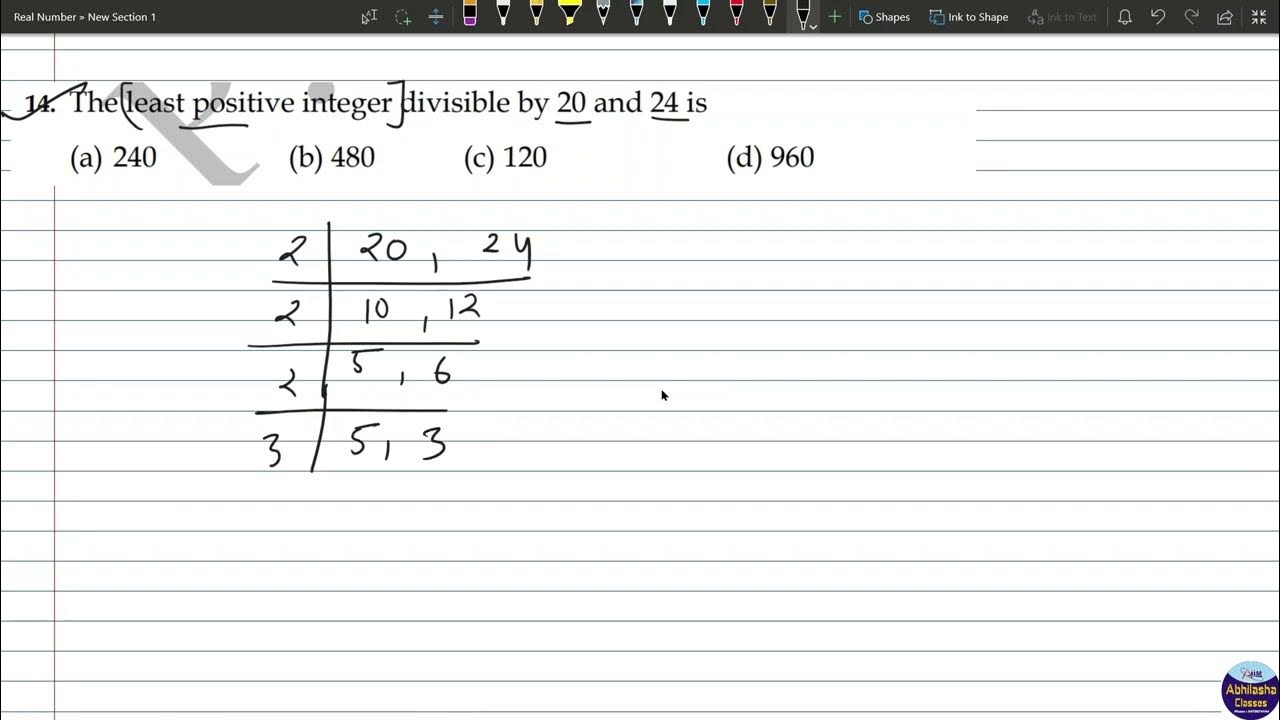 Xrealoq014 The Least Positive Integer Divisible By 20 And 24 Is A