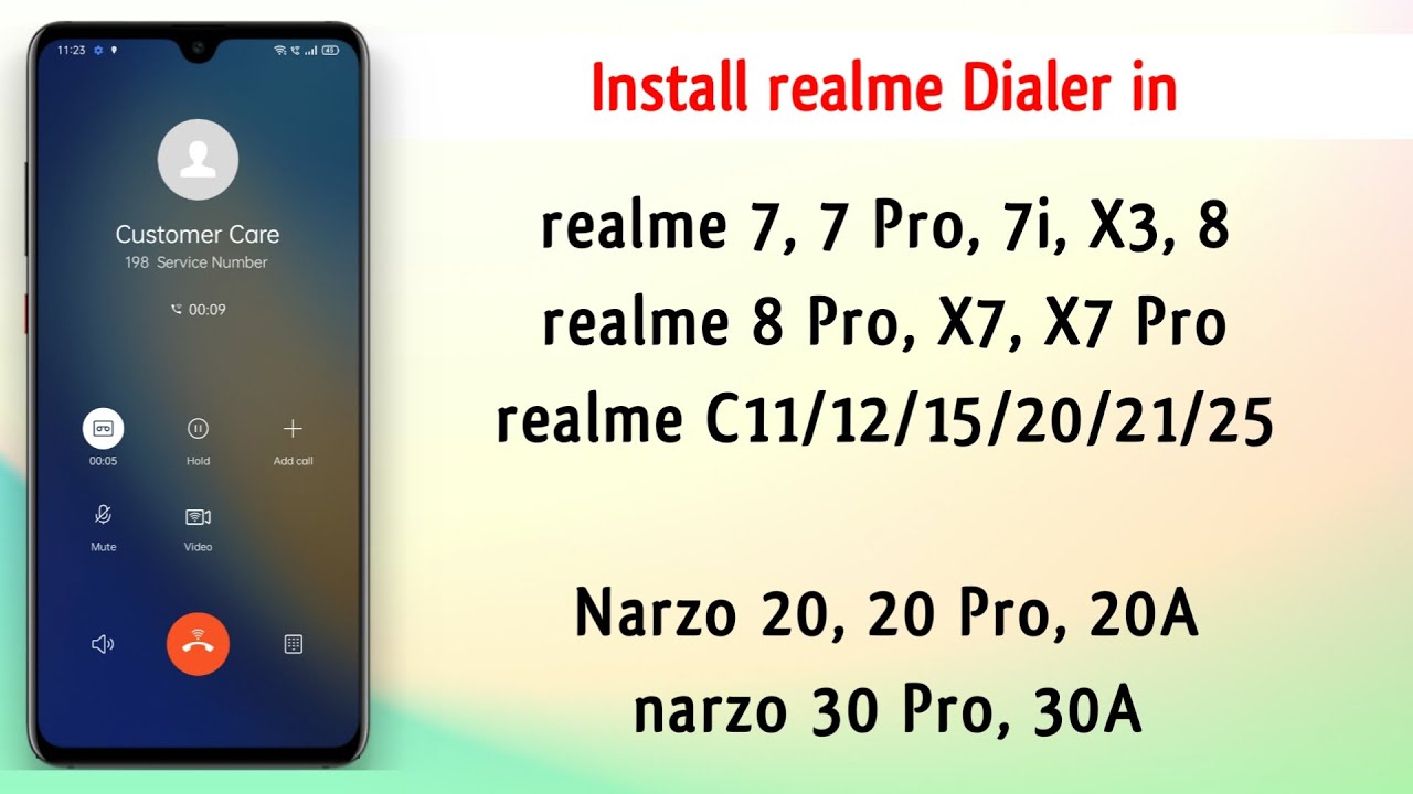 Install realme Dialer in 7, 7 Pro, 7i, 8, 8 Pro, X3, X7, X7 Pro, Narzo ...