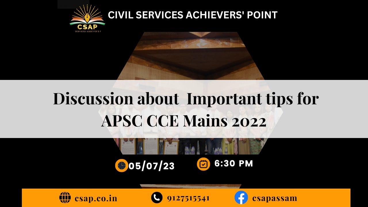 Discussion about Important tips for APSC CCE Mains 2022 - YouTube