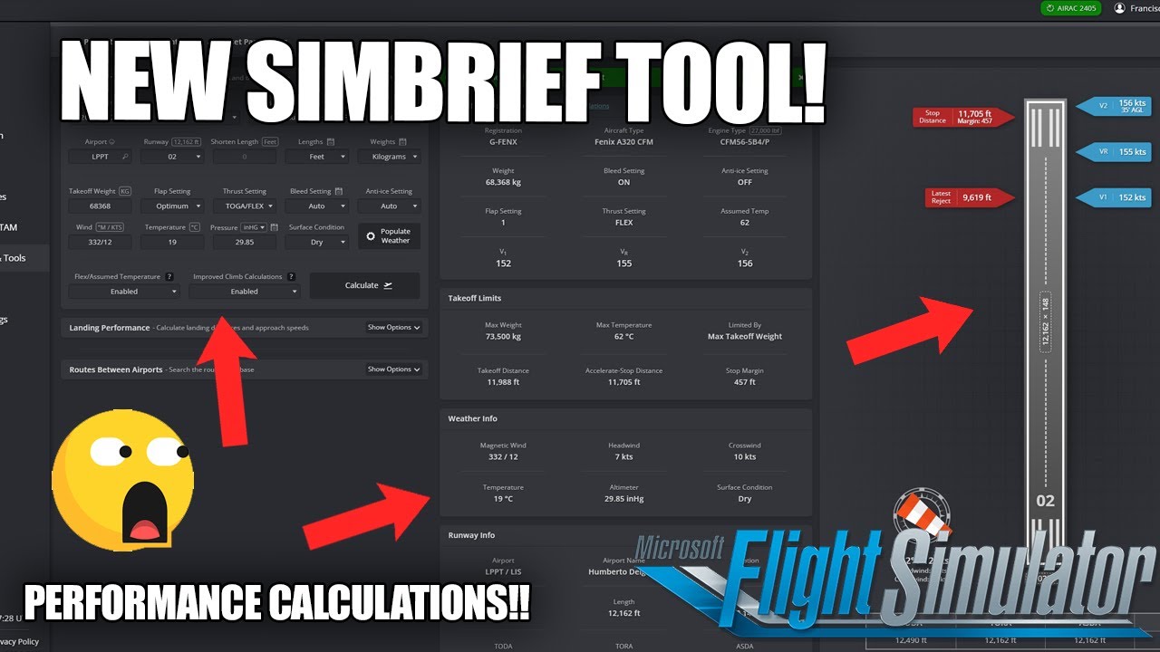 This NEW SIMBRIEF TOOL is AWESOME! | Performance Calculator | MSFS ...