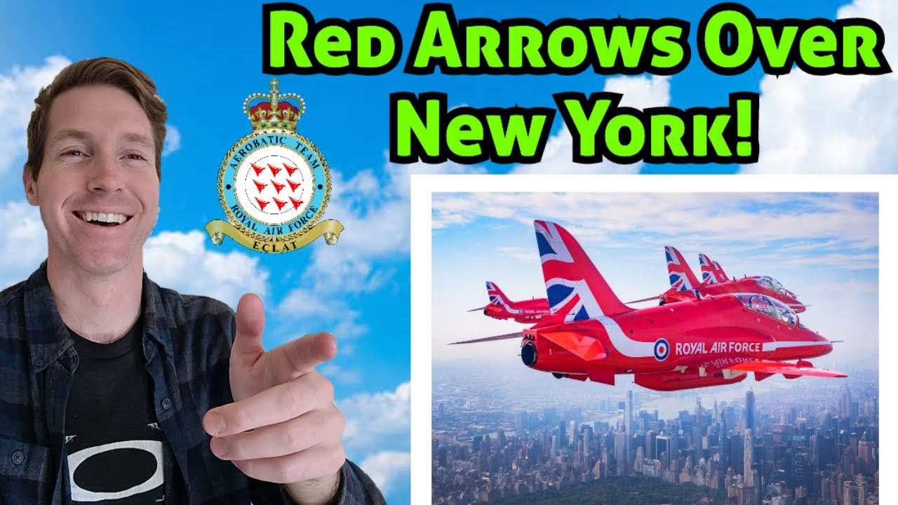 Californian Reacts | RAF Red Arrows in New York City! - YouTube