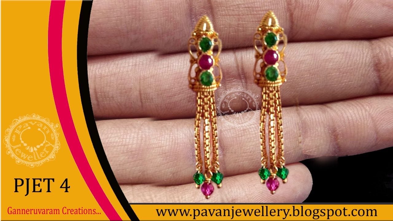 Long Gold Chain Earrings II Tassel Earrings II Dangle Earrings Designs ...