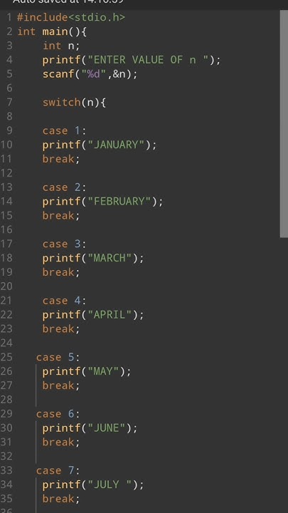 All Month Print Using Switch Case In C Language Coding Coder Clanguage Youtube