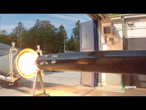 First hot fire testing of the 75kN HyImpulse hybrid rocket motor - YouTube