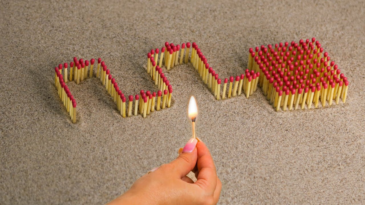 Matchstick Chain Reaction Vs domino Amazing Experiment - YouTube