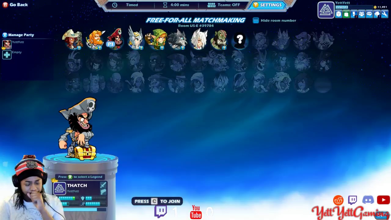 YettYettGaming Live Stream BrawlBall. Its Football the Brawlhalla Way ...