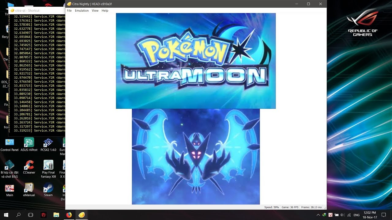 Pokemon Ultra Moon_Citra emulator Gameplay good work - YouTube