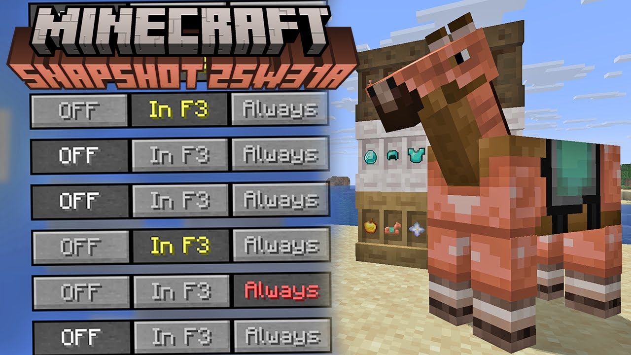 NEW DEBUG SCREEN, COPPER HORSE ARMOR & LIGHTNING RODS! Minecraft Snapshot 25w31a - YouTube