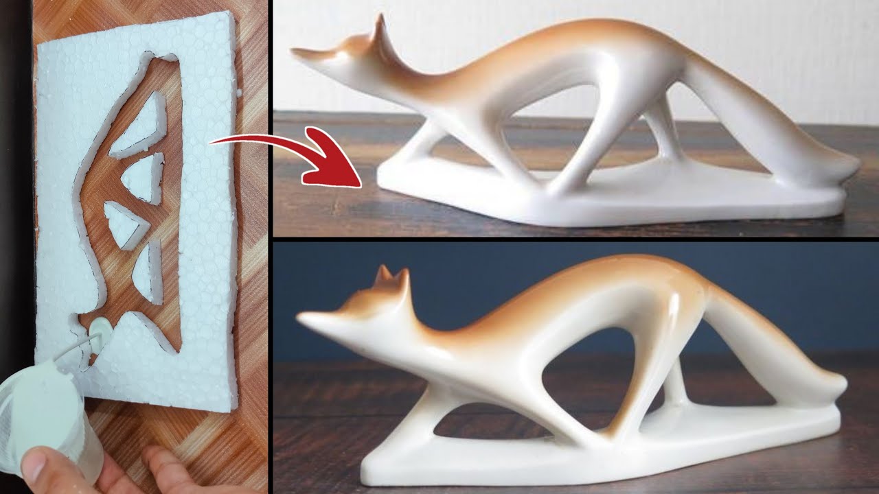 Animal Craft Ideas • Showpiece • White Cement craft • Easy cement craft ...