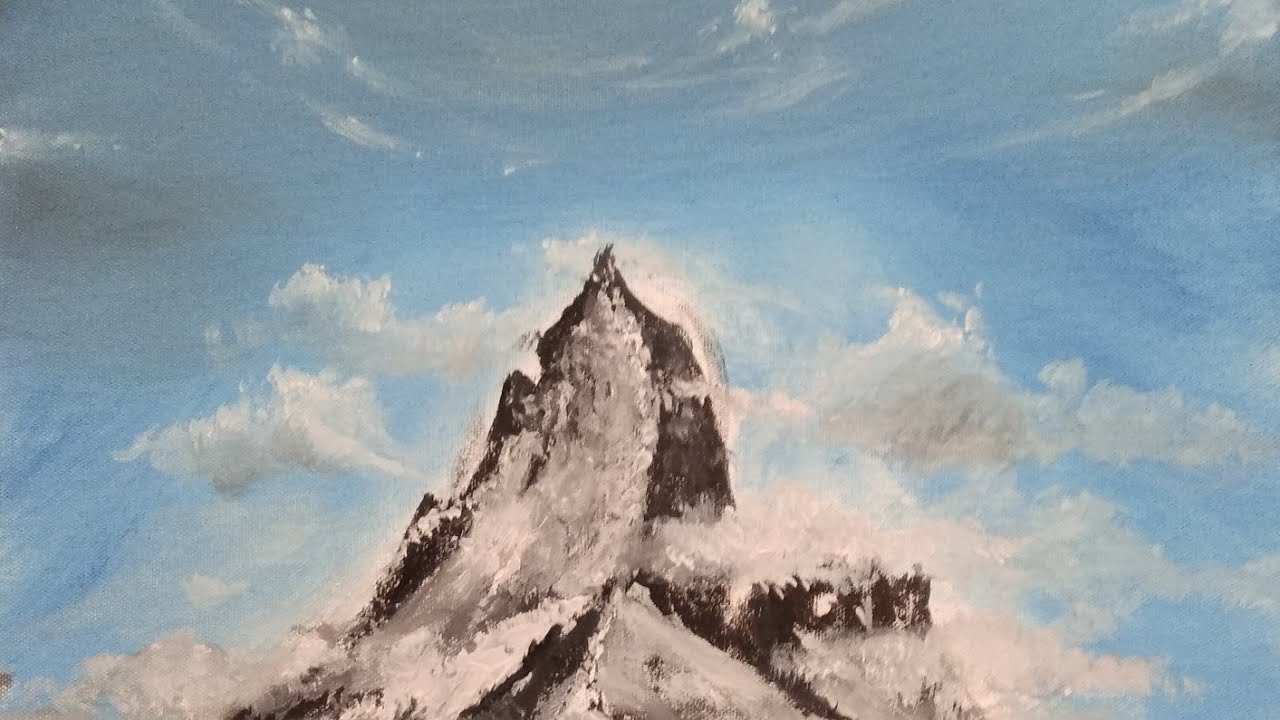 Black Mountain Oil Painting || Oil Painting Time Lapse by Rajol ...