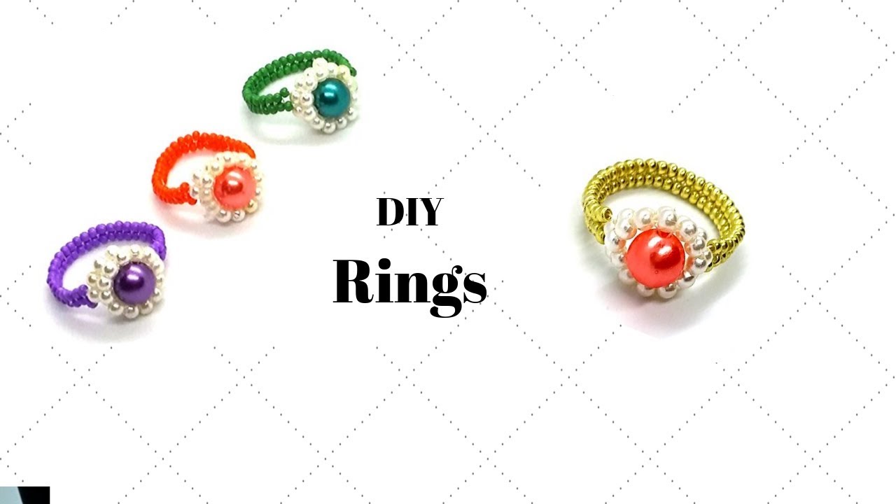DIY Rings. Beading tutorial. How to make rings with beads - YouTube