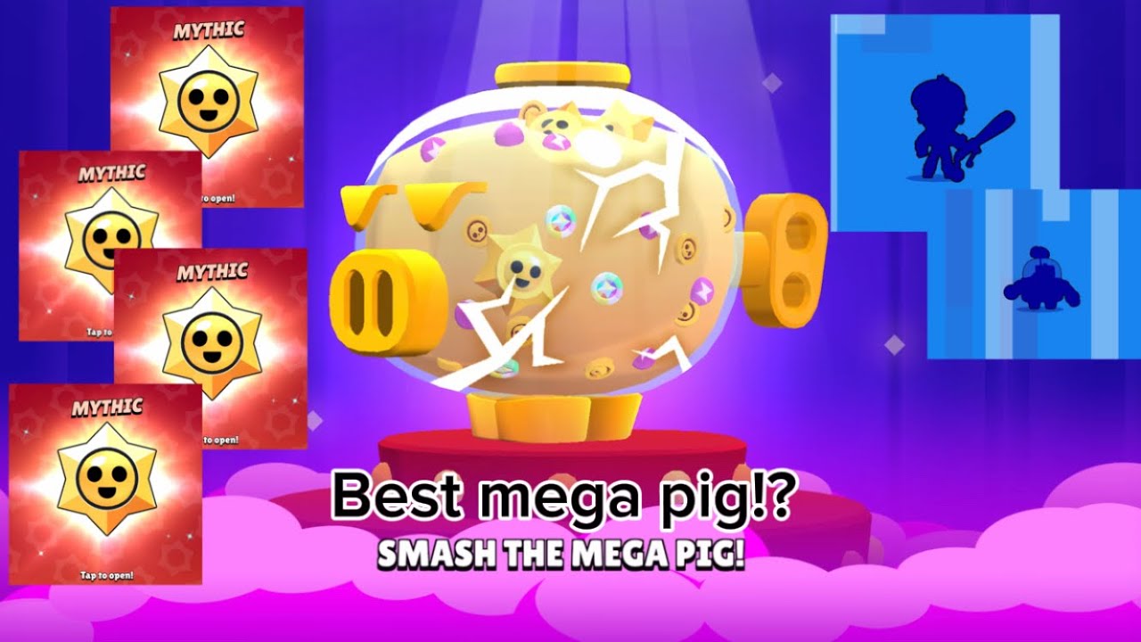 Best mega pig opening! 4 Mythics! New brawler? - YouTube