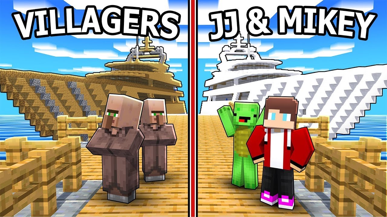 JJ and Mikey vs VILLAGERS GIANT SHIP Battle in Minecraft - JJ and Mikey ...