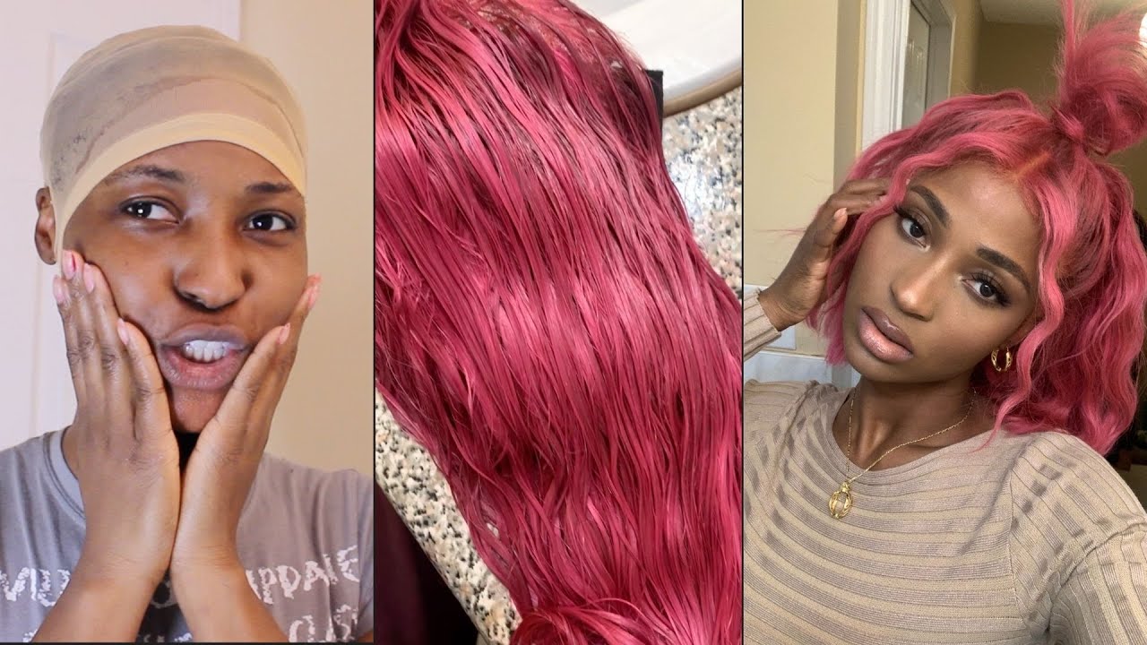 INSTALLING PINK WIG | WATER DYE - YouTube