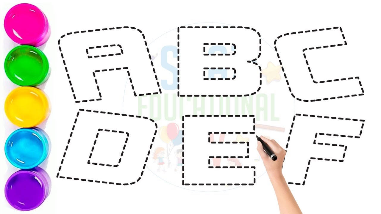 How to Draw and Paint Alphabet Letters ABCDEF - YouTube