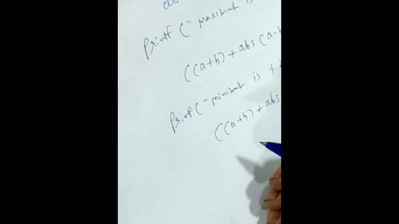 Find maximum and minimum of two number without using any loop or ...