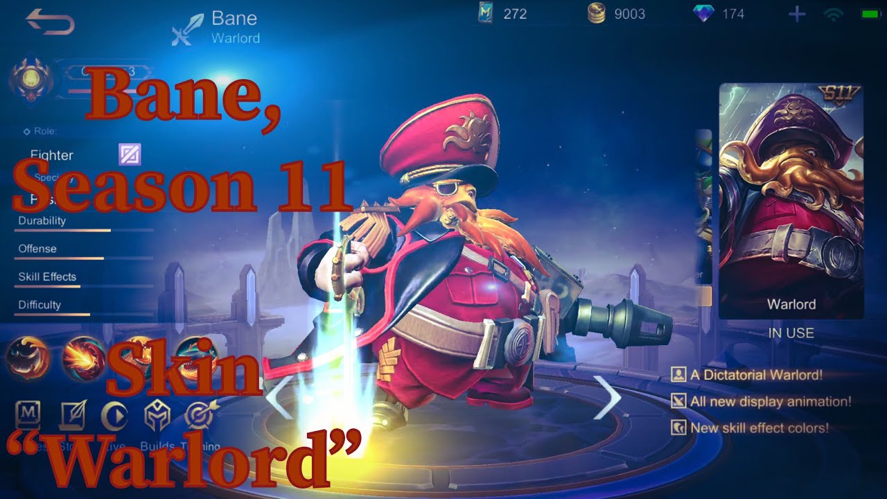 Mobile Legends Bang Bang| Bane Season 11 Skin| Bane “Warlord”| Seasonal ...