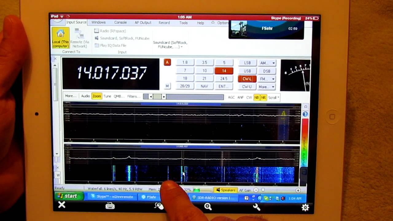 SDR Softrock Ensemble RXTX remote using SDR-Radio via Ipad - YouTube