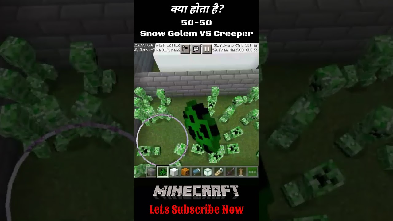 Minecraft Battle : 50 Snow Golems VS 50 Creepers | creeper vs snow ...