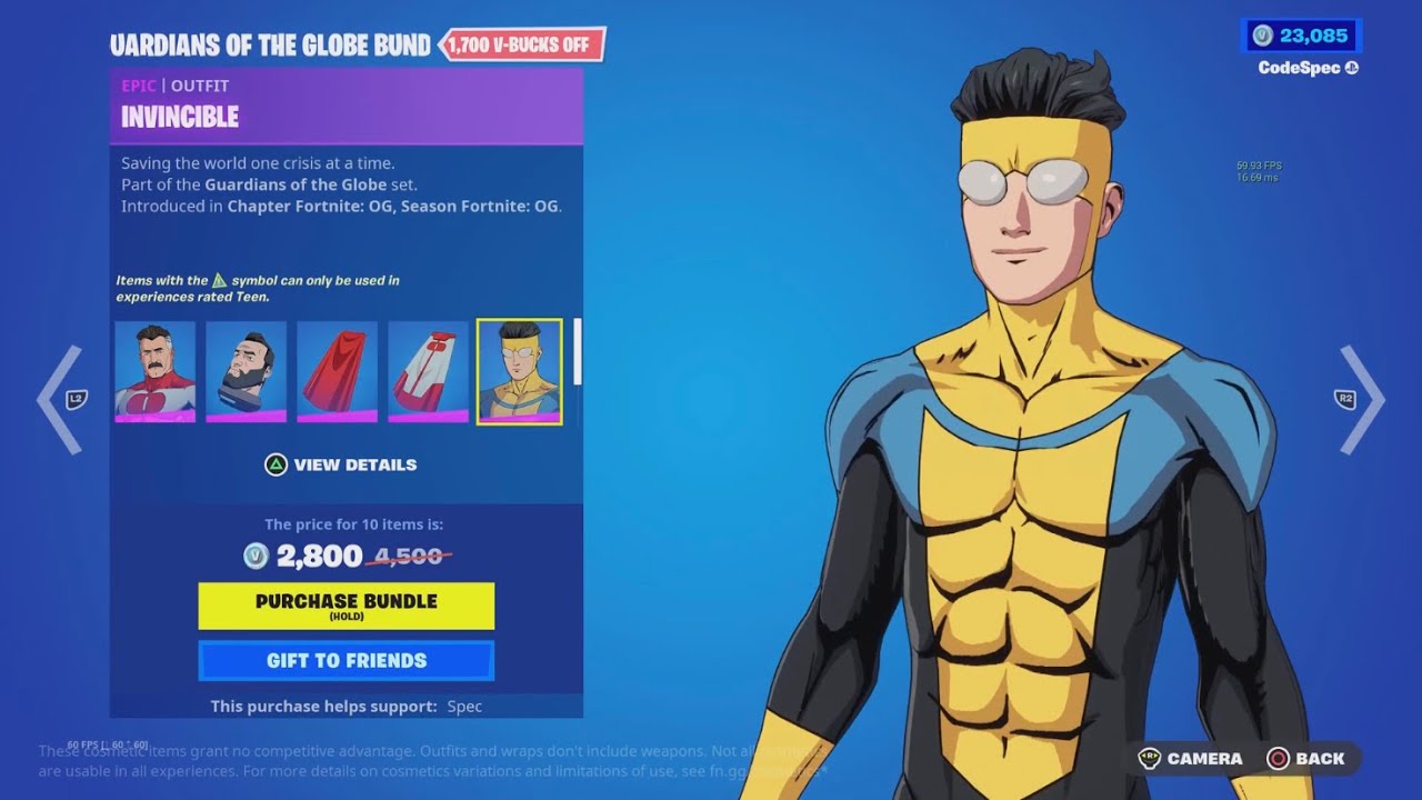 *NEW* Invincible Skins..! Fortnite Item Shop - YouTube