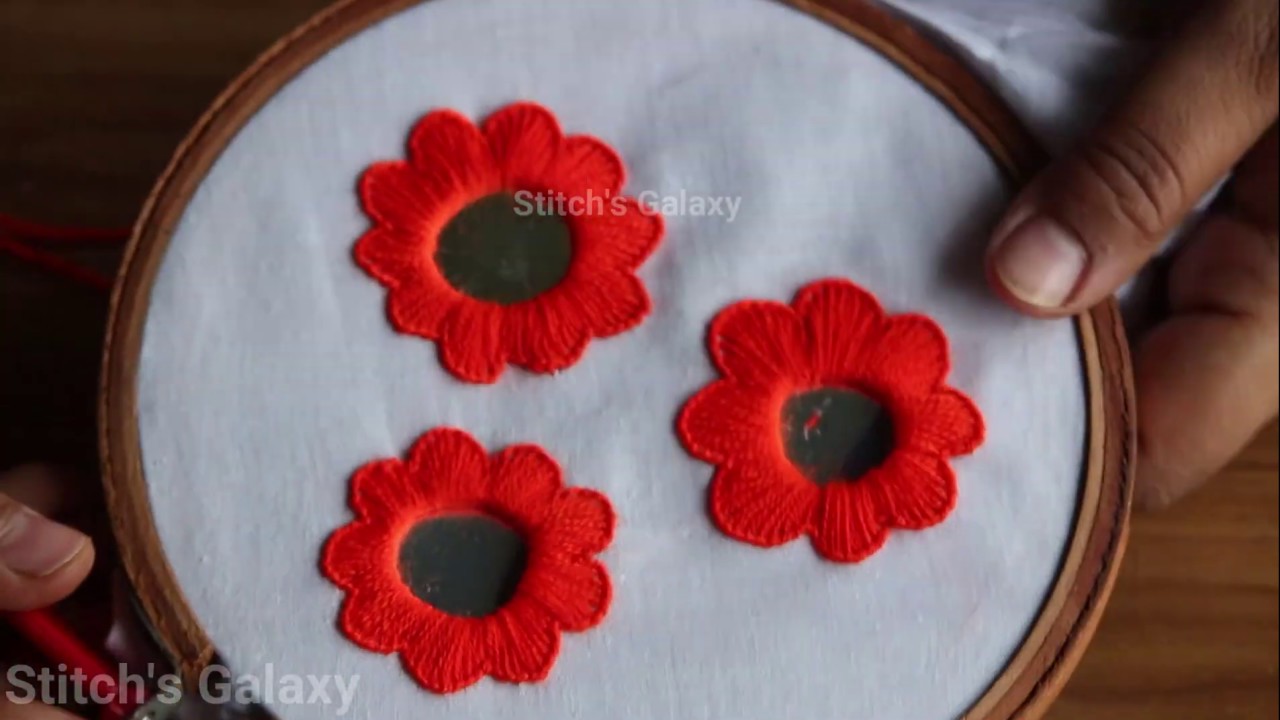 Stylish Mirror Work Stitch || Mirror work embroidery|| mirror work ...